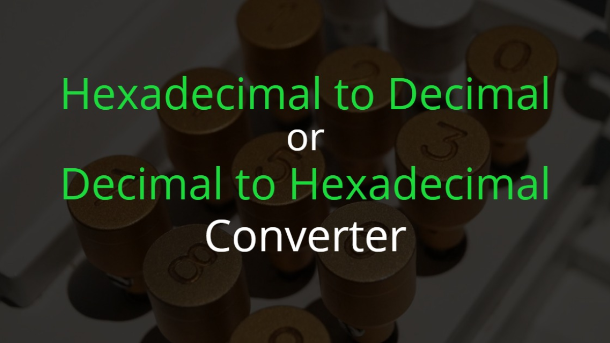 Hex to Dec / Dec to Hex Converter - Resplace